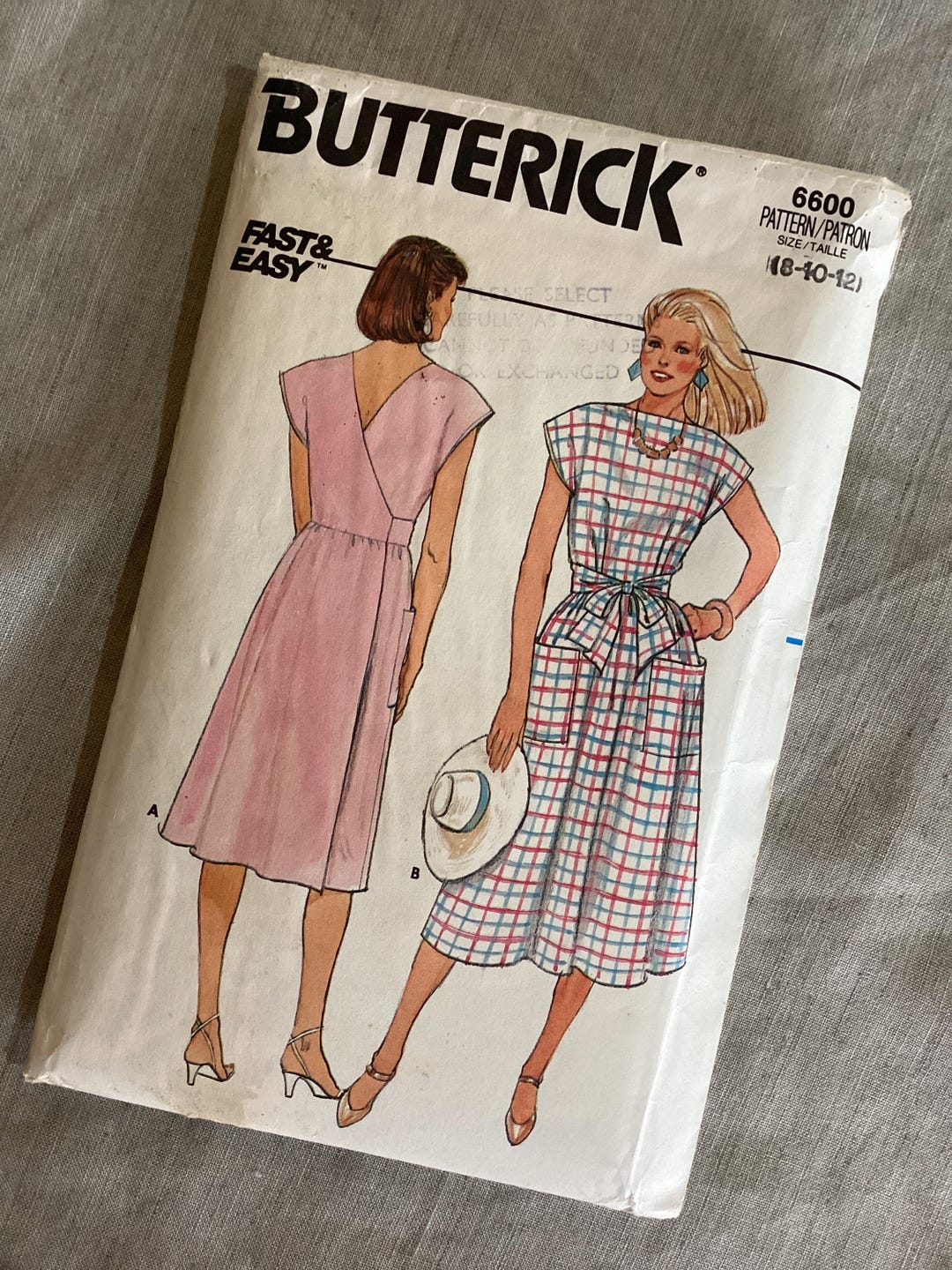 Wrap Back Sundress Pattern - 1980s Original Vintage - Size 8-16 ...