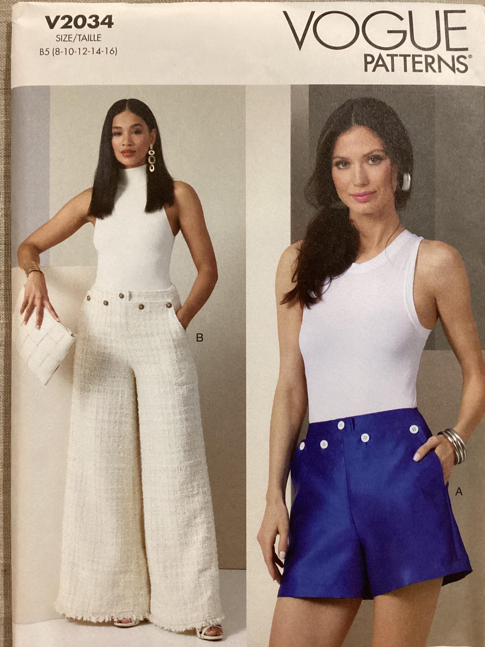 VOGUE Button Front 1930s Style Sailor Pants Pattern 2034 Size 8-16 or ...