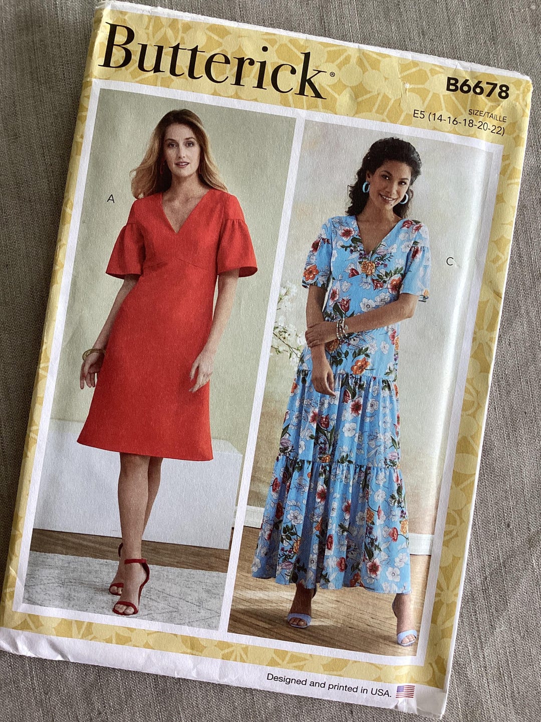 Butterick Boho Maxi Dress With Ruffle and Sleeve Option 6678 Size 6-14 ...