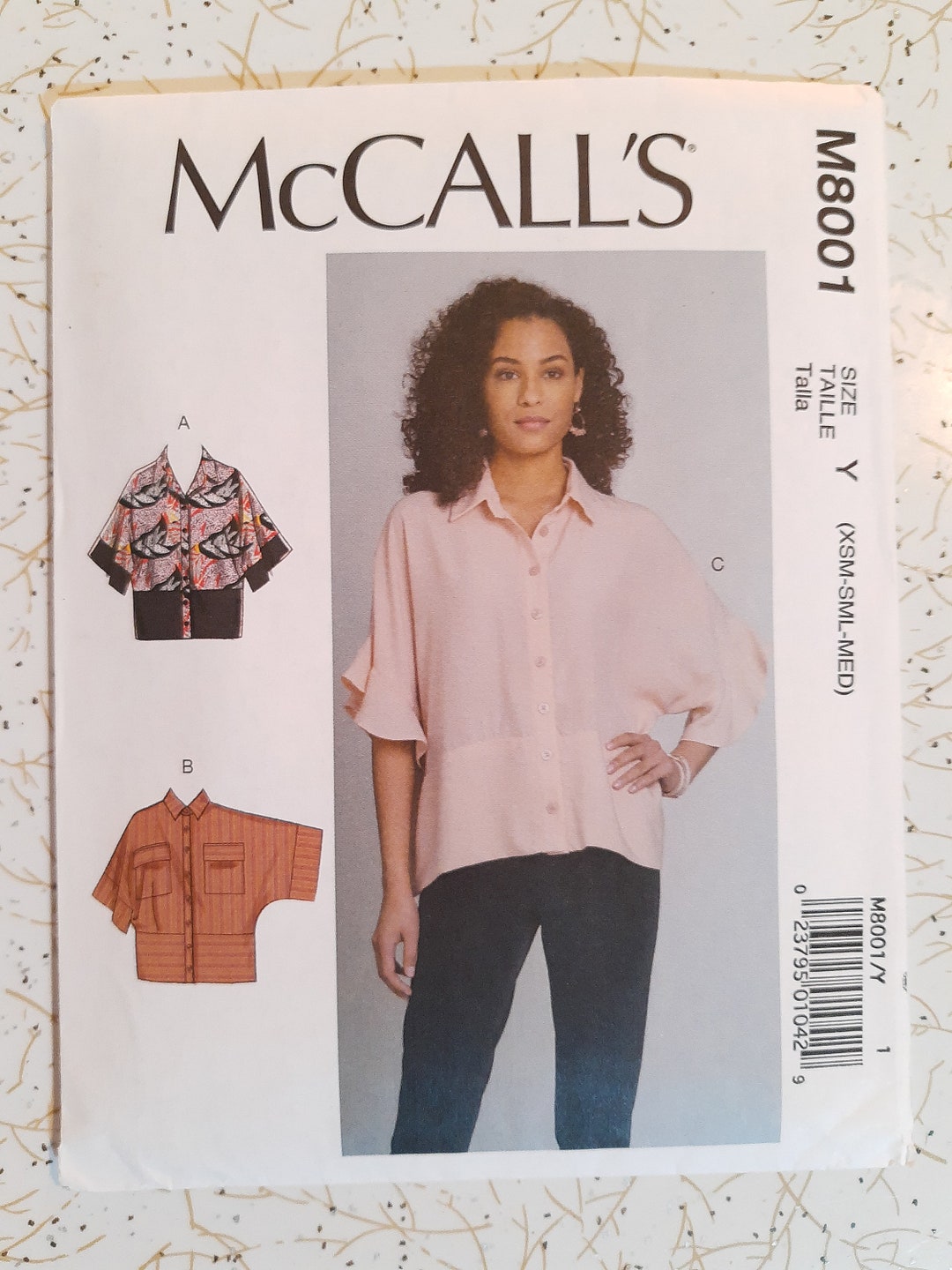 Mccalls Shirt Pattern 8001 - Modern Boxy Shirt With Kimono Sleeve ...