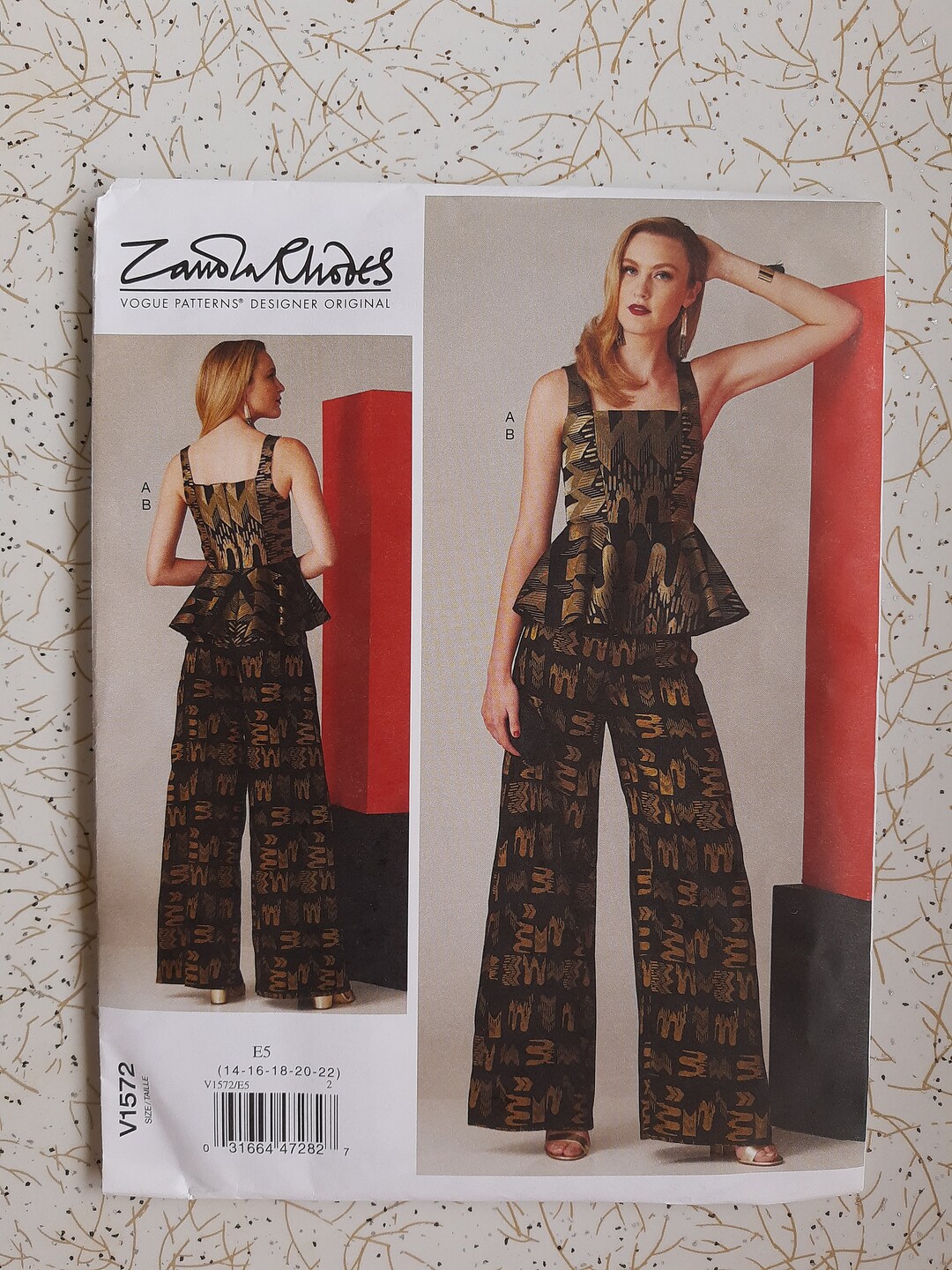 Zandra Rhodes Vogue Sewing Pattern 1572 - Ankara Styles Peplum Top ...