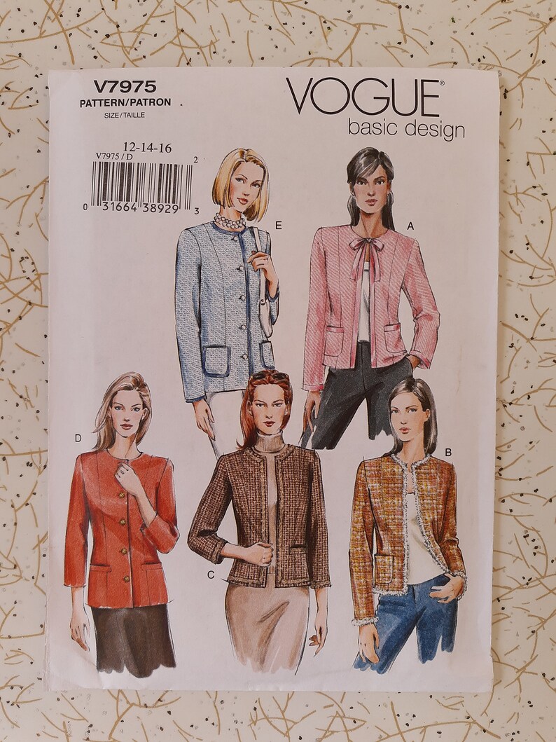 Vogue Pattern 7975 Classic Couture Style Jacket Size 6-10 | Etsy
