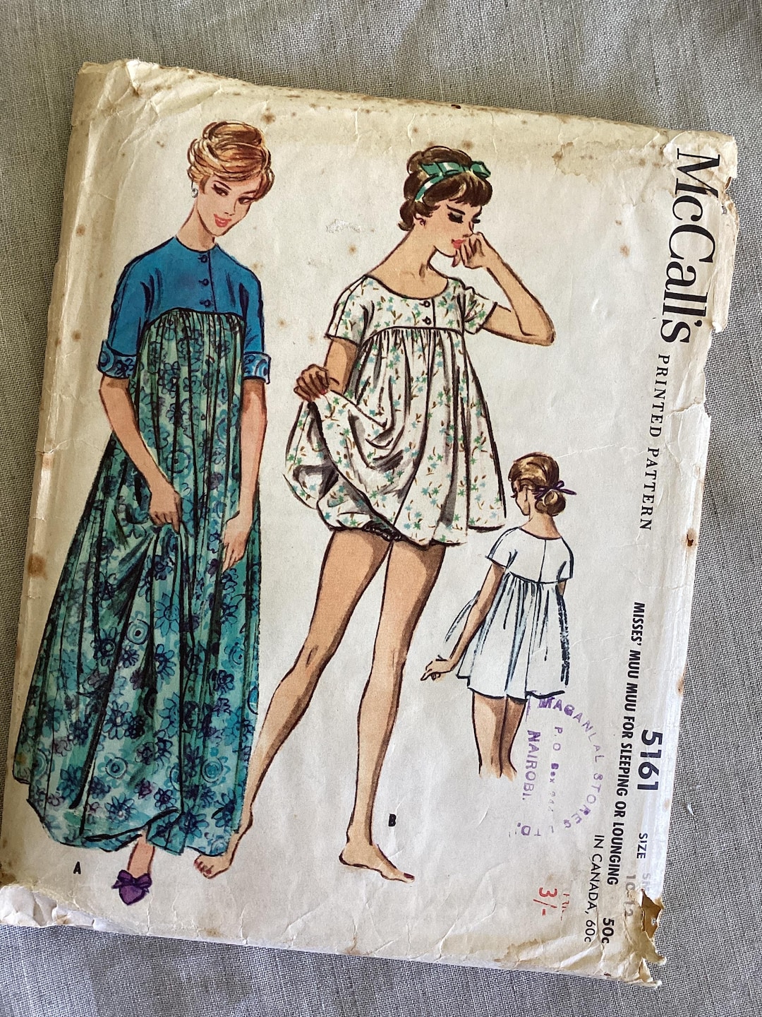 Muu Muu Original 1950s Sewing Pattern Factory Folded Mccalls 5161 ...