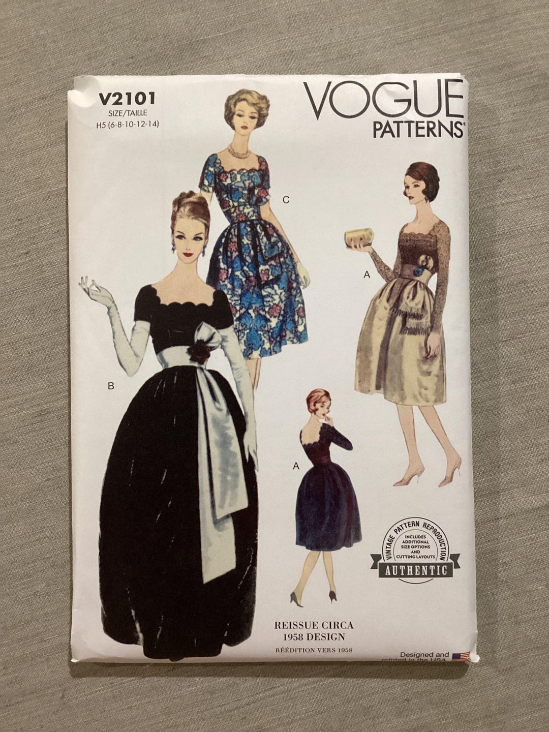 Vintage Vogue 1950s Dress Pattern – Reissue 2101, All Sizes - Etsy