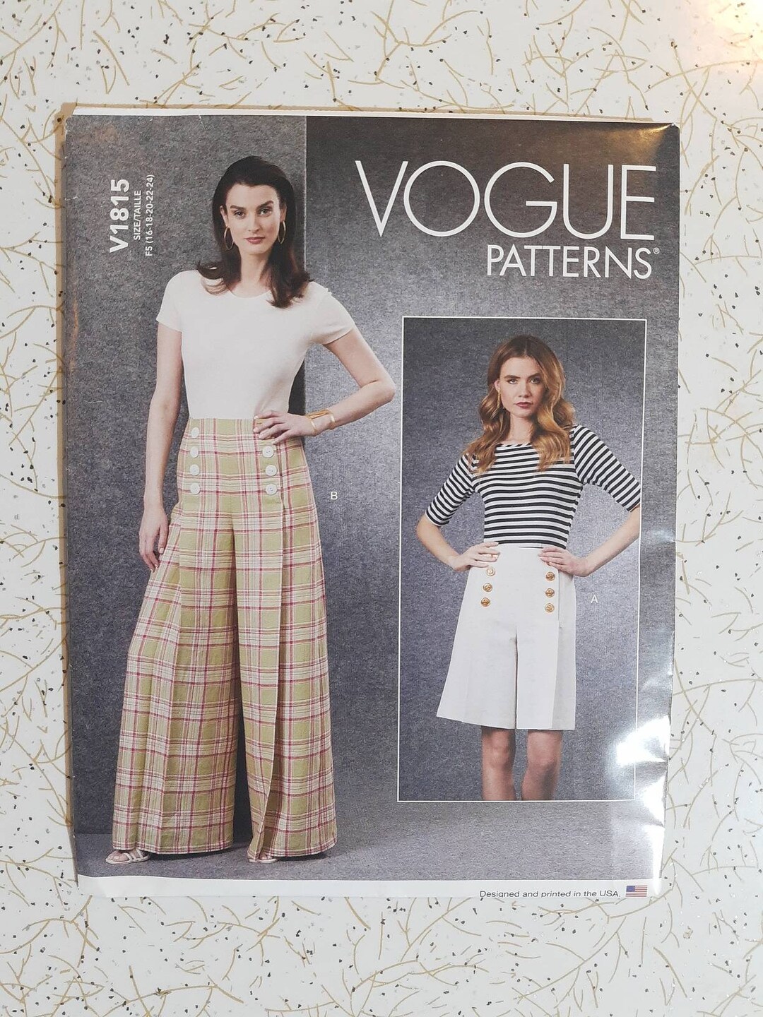 VOGUE Button Front 1930s Style Sailor Pants Pattern 1815 Size 8-16 or ...