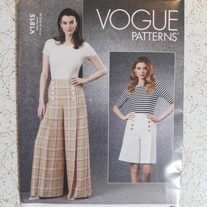 VOGUE Button Front 1930s Style Sailor Pants Pattern 1815 Size 8-16 or ...