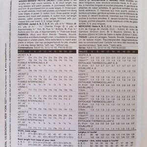 Vogue Pattern 7975 Classic Couture Style Jacket Size 6-10, 12-16 or 18 ...