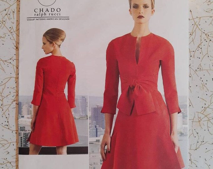 VOGUE DESIGNER Dress Pattern CHADO Ralph Rucci 1317 Size 8-16 or 16-24 ...