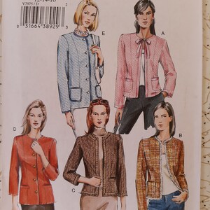 Vogue Pattern 7975 Classic Couture Style Jacket Size 6-10, 12-16 or 18 ...
