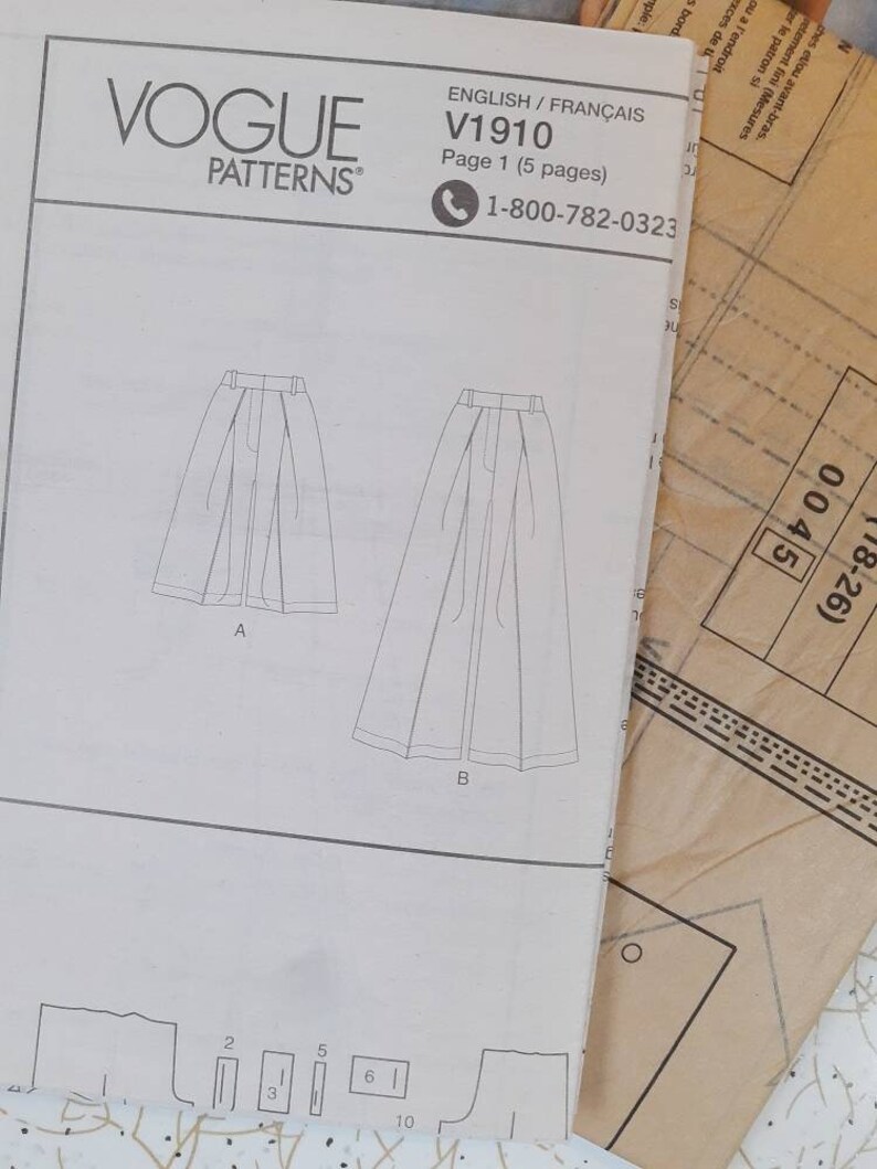 Vogue Patterns ~ Pleated Palazzo Pants 1910 All Sizes 8-16 or 18-26 - Etsy