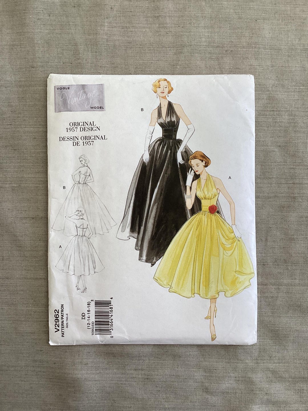 Vogue 1957 Halter Dress Sewing Pattern: Hollywood Bombshell Design ...
