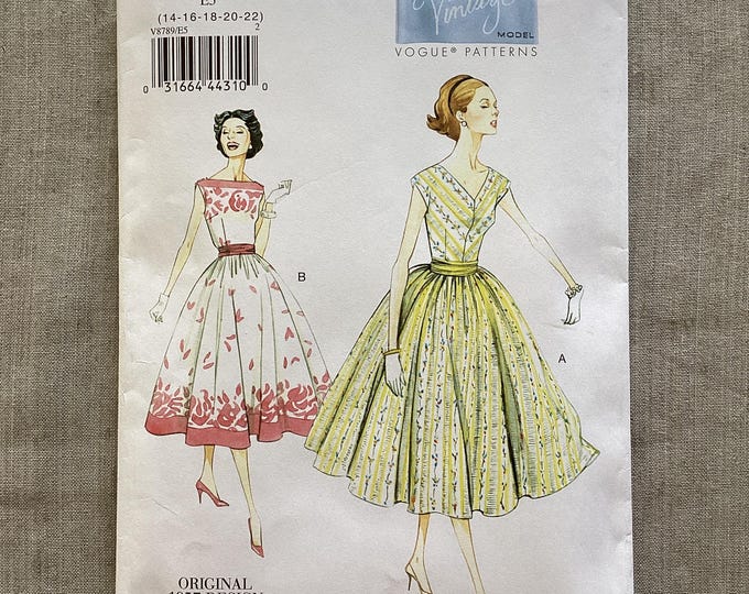 Vogue Vintage Model Reproduction Pattern for 1950s Dress / Size 6-8-10 ...