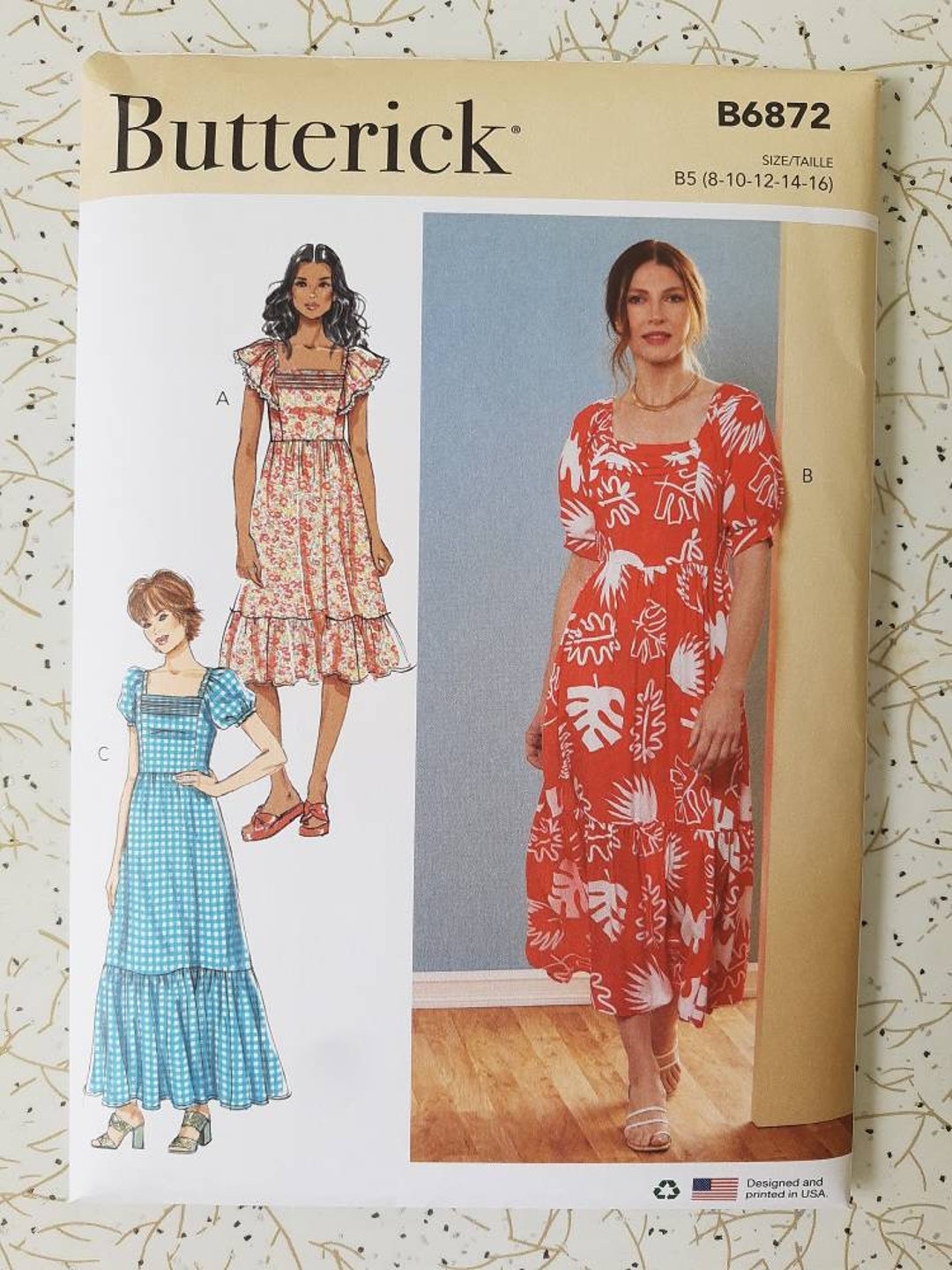 Butterick Bohemian Dress Pattern 6872 Size 8-16 or 16-24 - Etsy