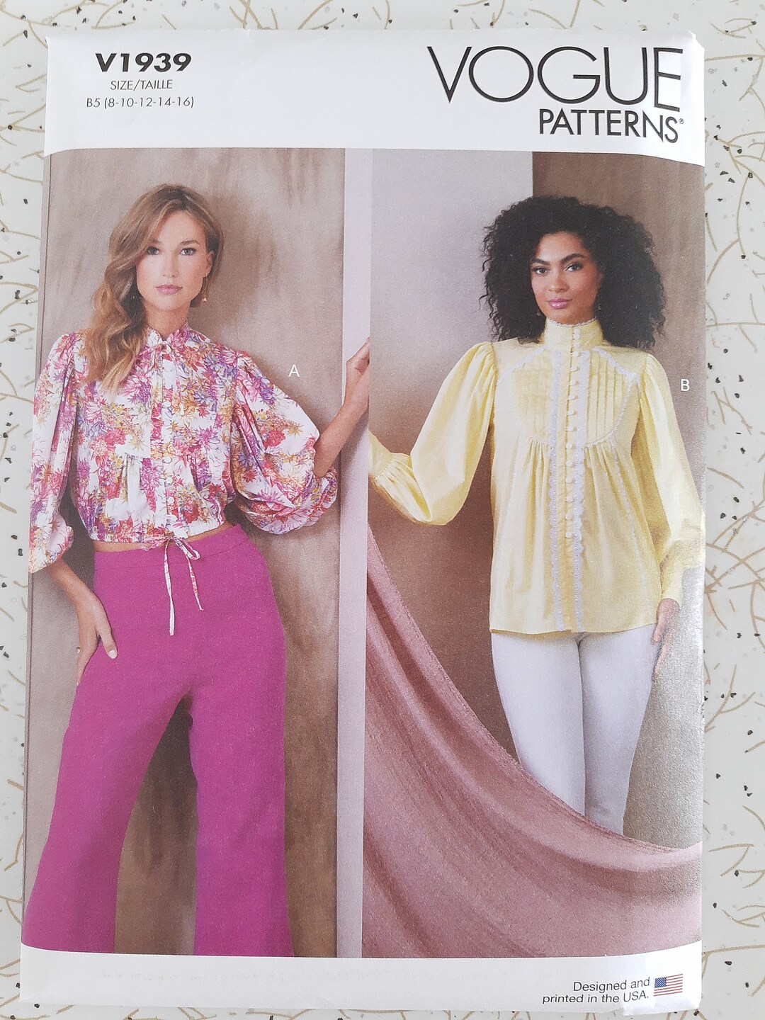 Vogue Blouse Pattern 1939 - New Release - Size 8-16 or 18-26 - Etsy