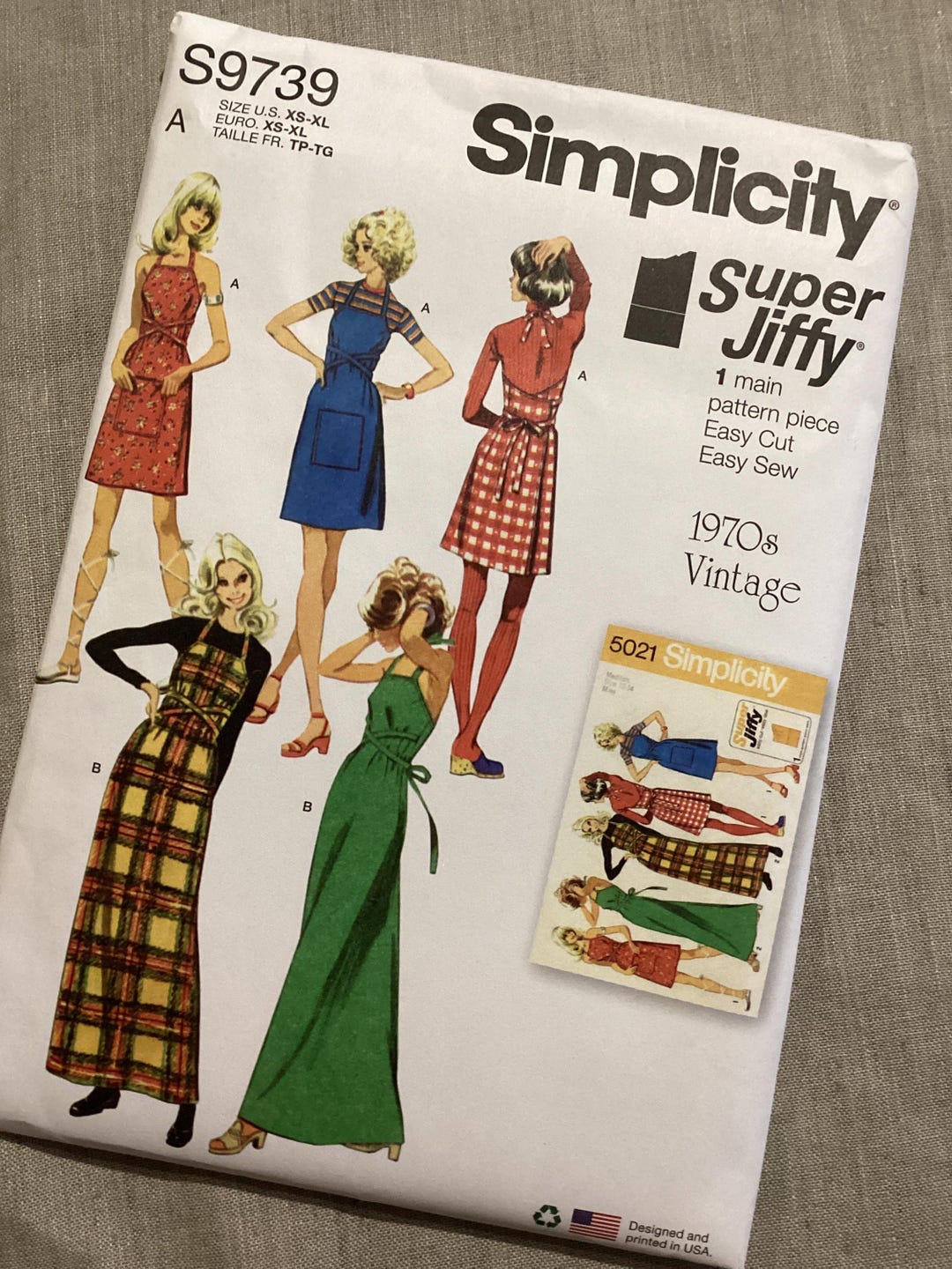 Super Jiffy 1970s Wrap Dress by Simplicity Archive 9739 - All Sizes XS ...