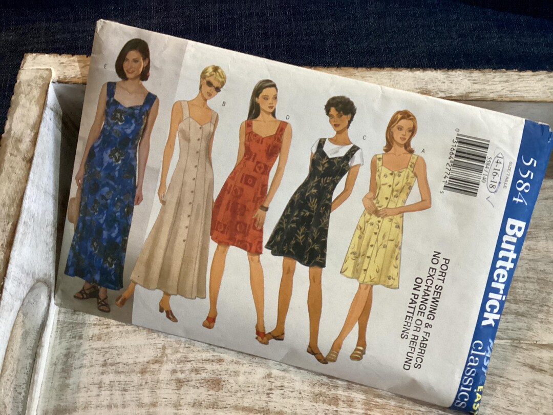 1990s Princess Seam Sundress Pattern Butterick 5584 Sizes 14-16-18 ...
