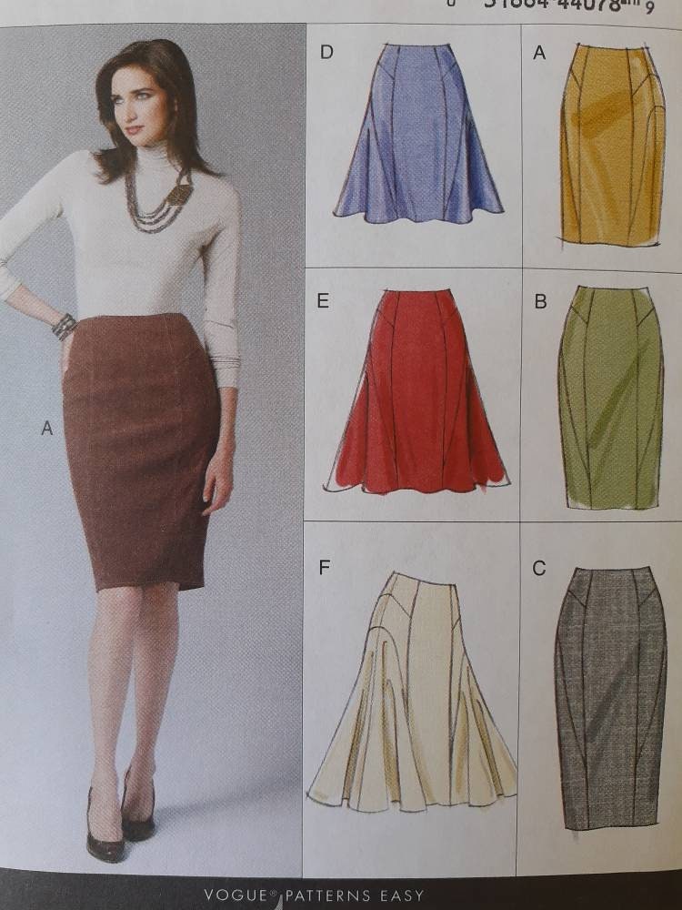 Sewing & Needlecraft Vogue Patterns Vogue Skirt Pattern V7971 Sz 81012 ...