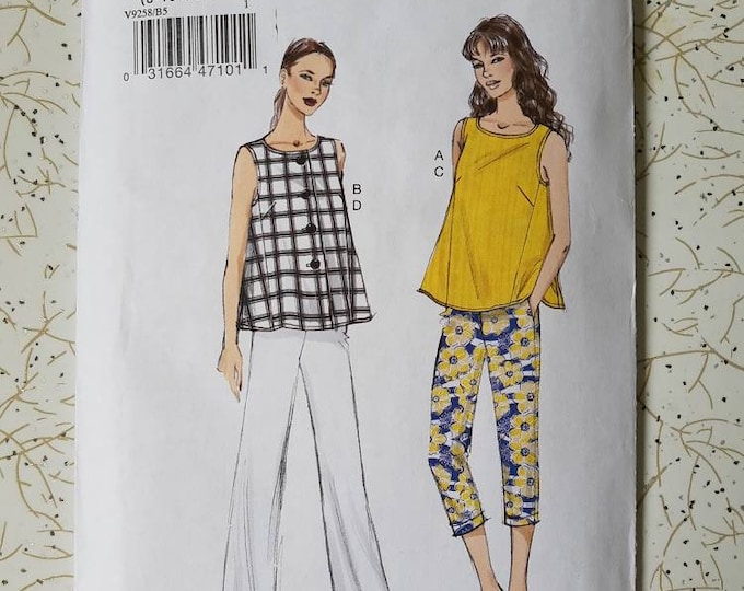 Vogue Swing Top Pattern With Button Highlights ~ 9258 Size 8-16 or 16 ...