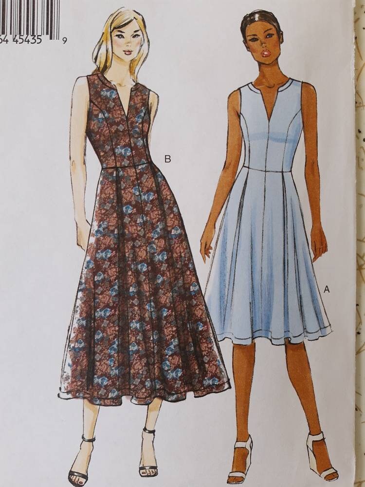 Very Easy Vogue Pattern 8993 Notch Neck Fit and Flare Dress | Etsy