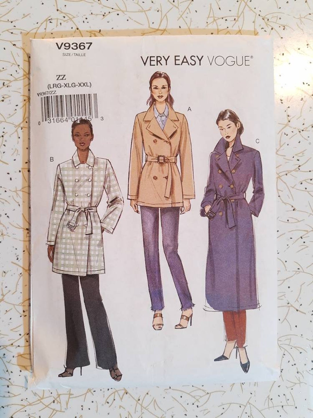VOGUE Easy Trench Coat Pattern in Three Lengths 9367 Size 4-14 - Etsy