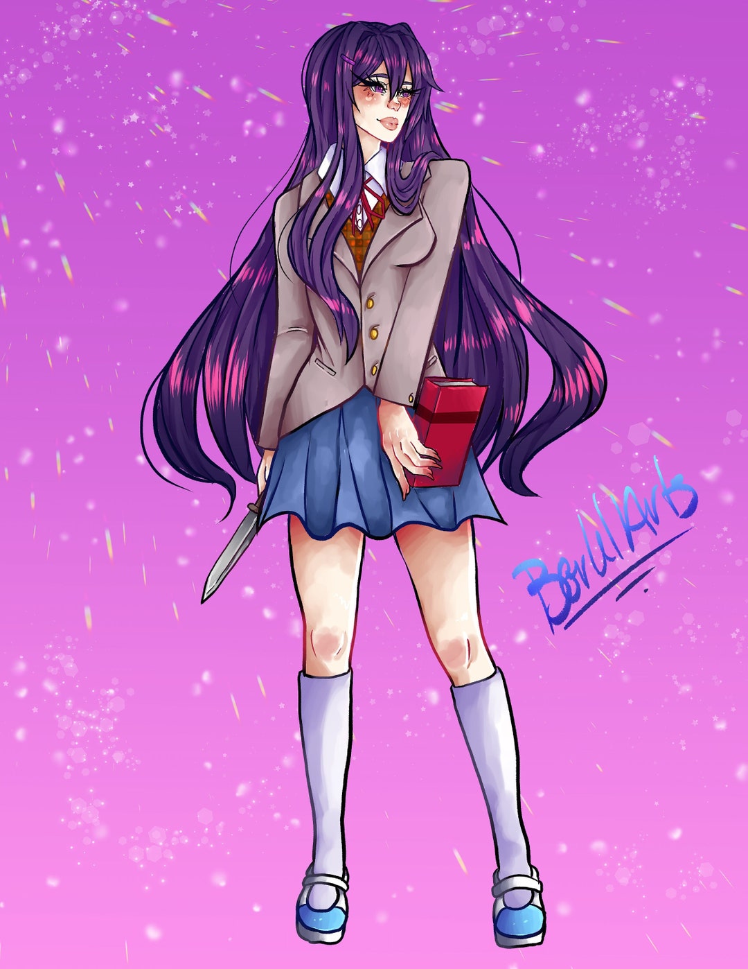 Yuri | Monika | Doki Doki Literature Club | DDLC | Print - Etsy