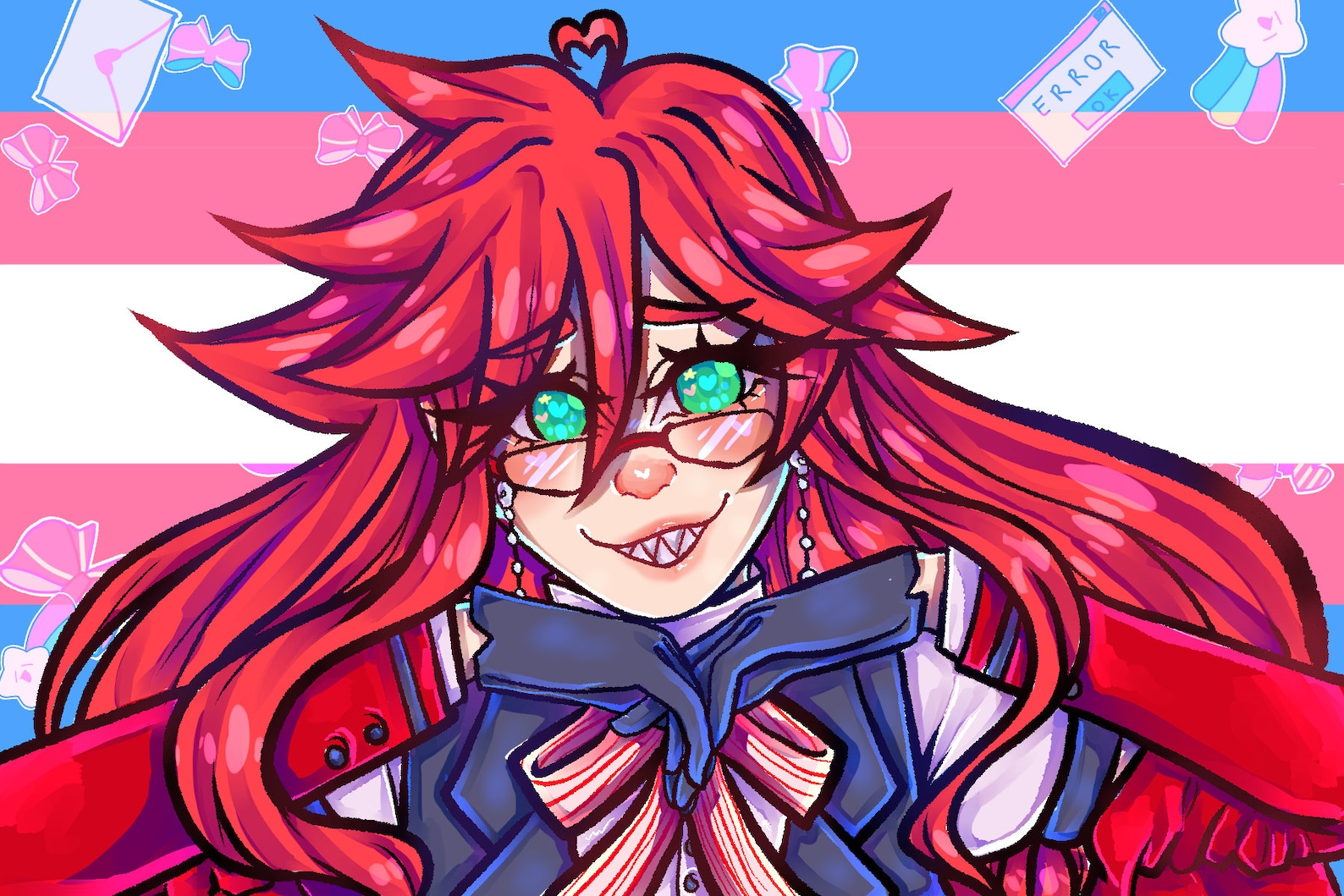 Trans Flag Grell | Grell Sutcliff | Black Butler | Print - Etsy