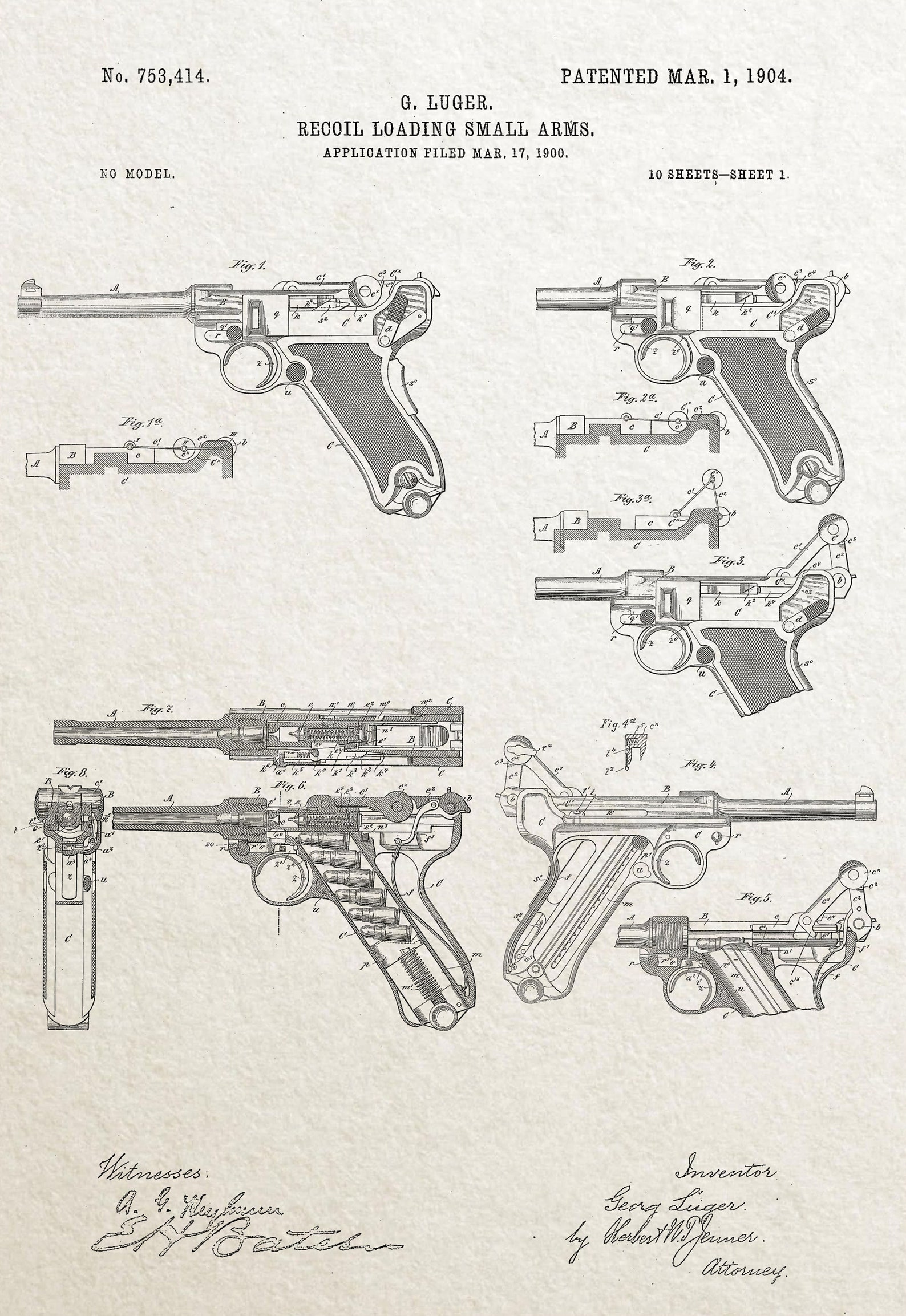 Luger Pistol Patent Print Files Instant Digital Download - Etsy UK