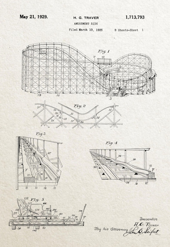 Art & Collectibles Instant Digital Download Vintage Roller Coaster ...