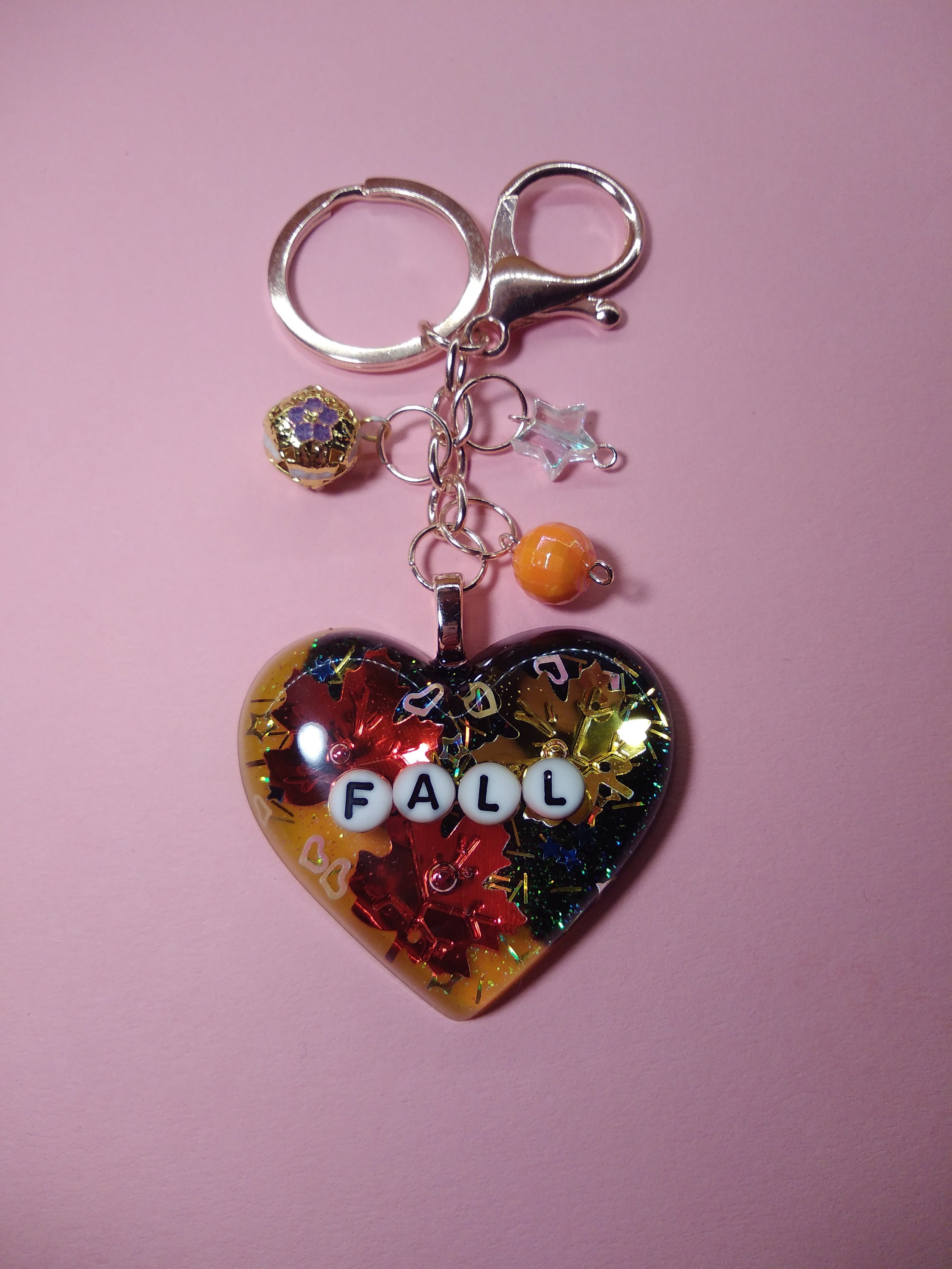 Fall Puffy Heart Kawaii Keychain - Etsy UK