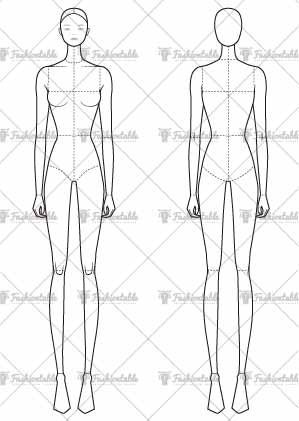 Female Fashion Croquis Template SET 14 Poses | Etsy