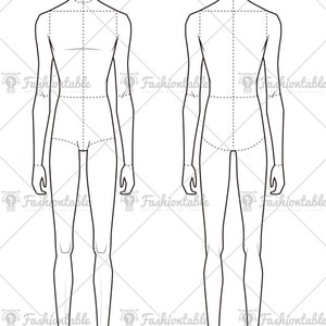 Male Fashion Croquis Template - Etsy
