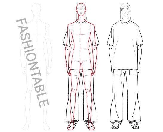 Male Fashion Croquis Template/male Fashion Figure/male Fashion Template ...
