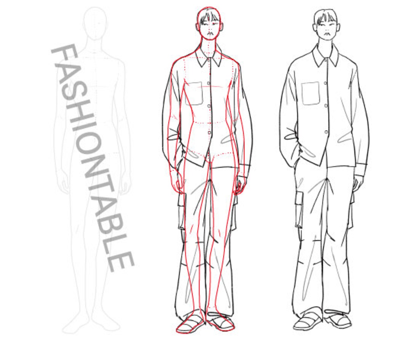 Male Fashion Croquis Template/male Fashion Figure/male Fashion Template ...
