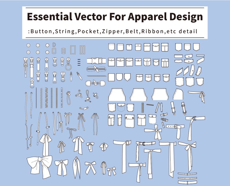 Fashion Template Essential vector for apparel design-total - Etsy España