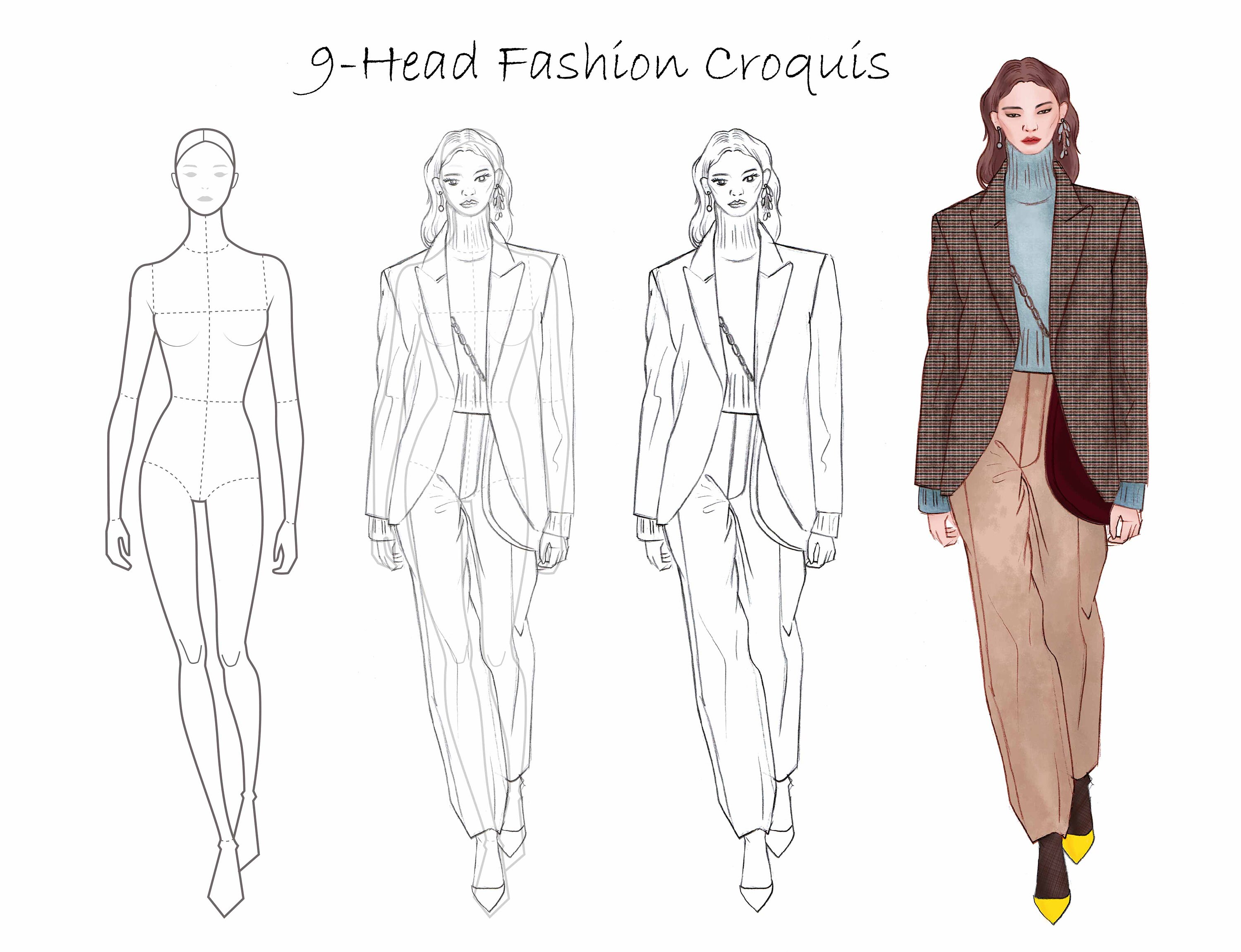 Female Fashion Croquis Template 9 Etsy UK