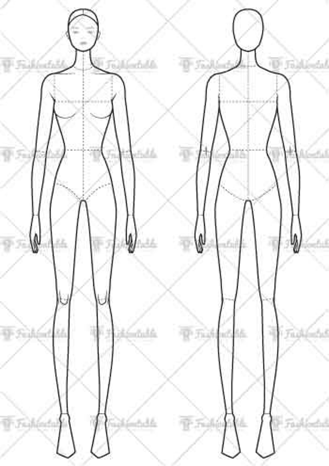 Croqui Feminino Frontal Fashion Illustration Fashion Illustration My 