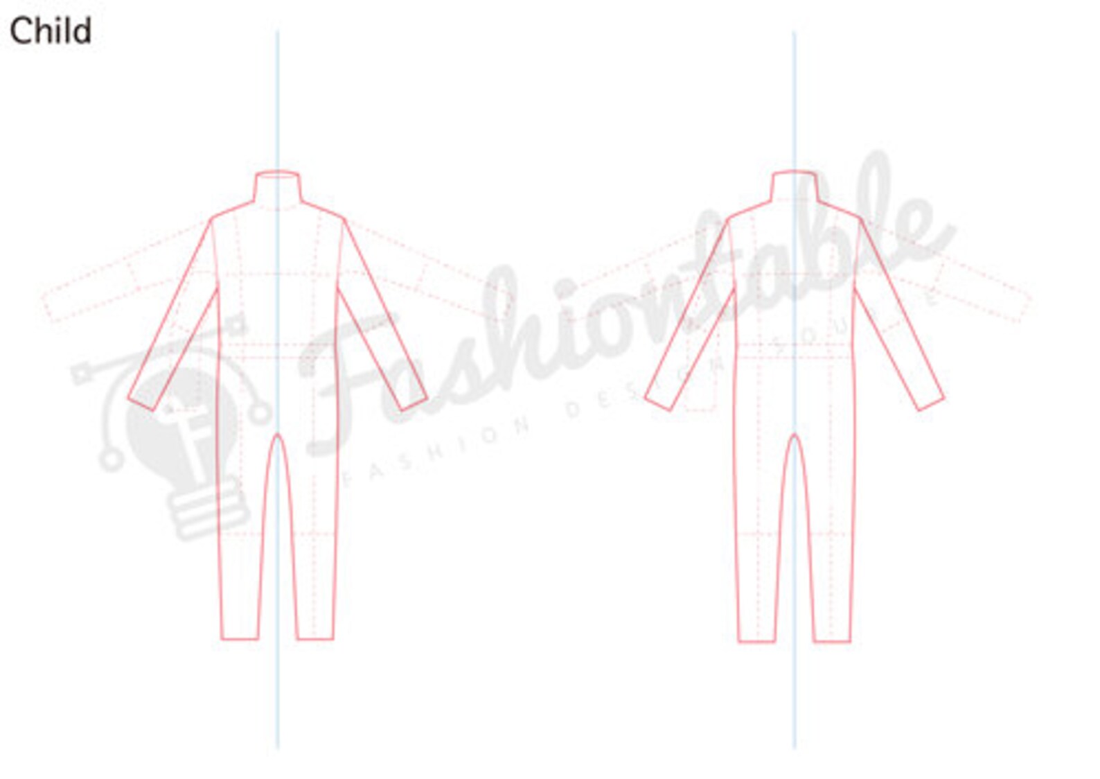Fashion Flats Templates Kids body - Etsy
