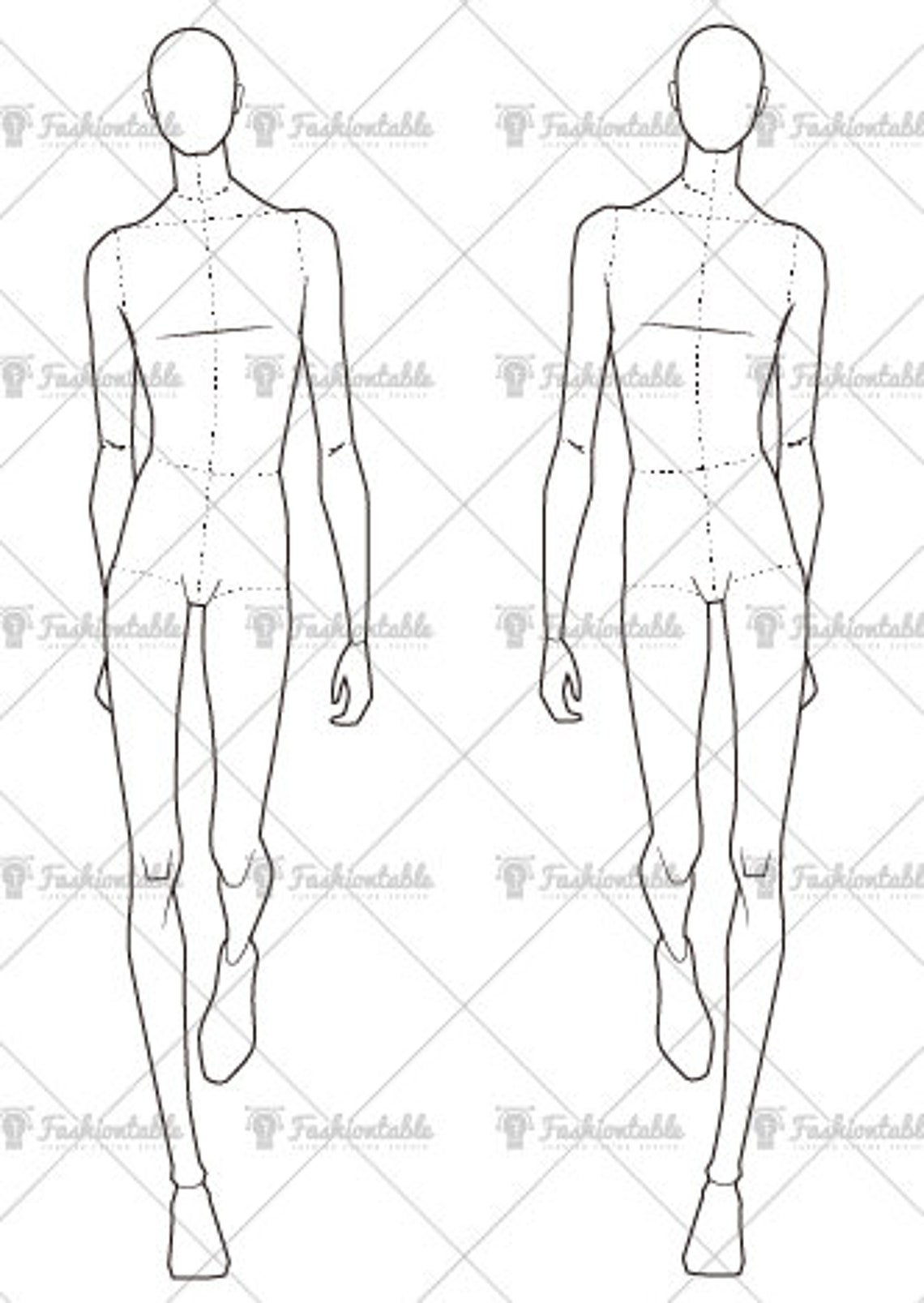 Male Fashion Croquis Template Etsy Australia