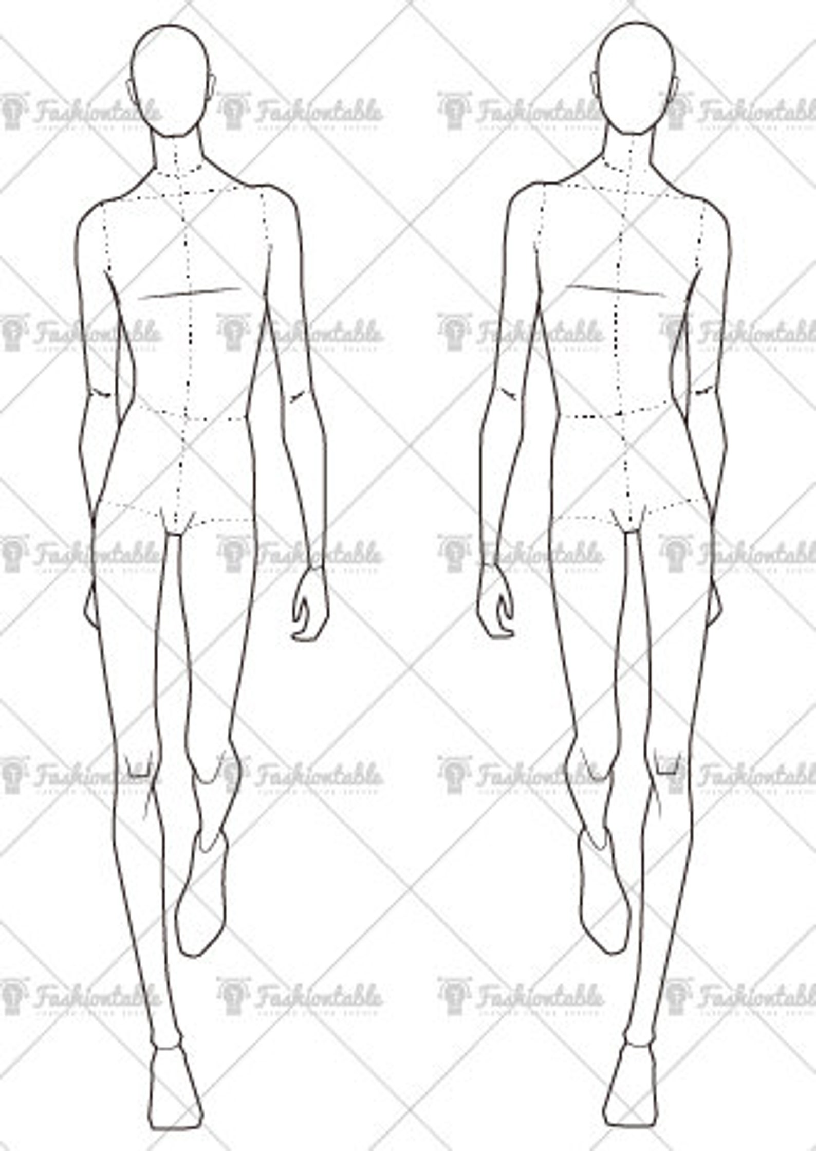 Male Fashion Croquis Template - Etsy Australia