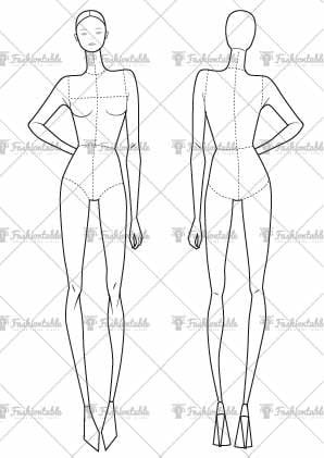 Female Fashion Croquis Template SET 14 Poses - Etsy