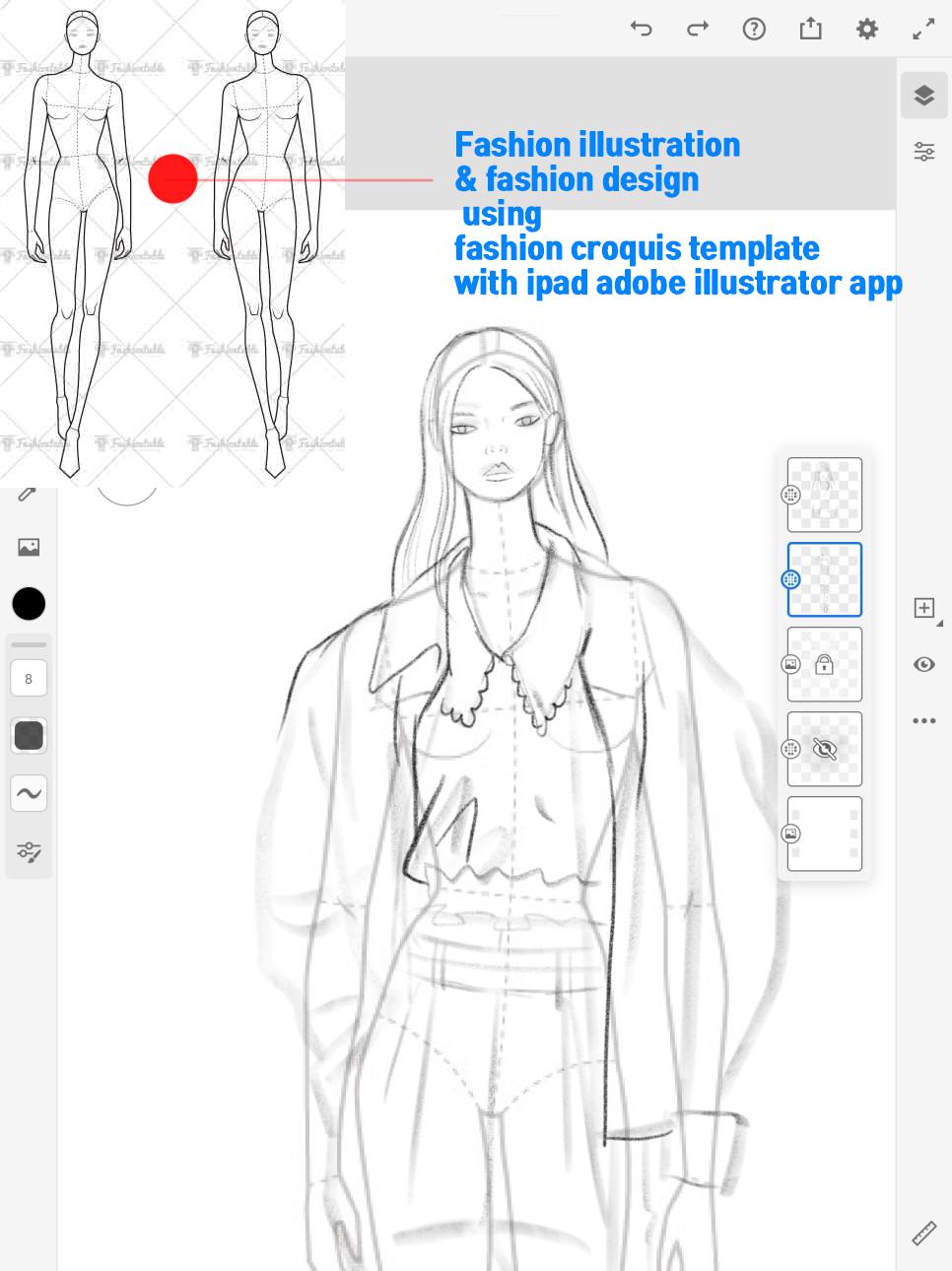 Female Fashion Croquis Template - SET 20 Poses - Etsy