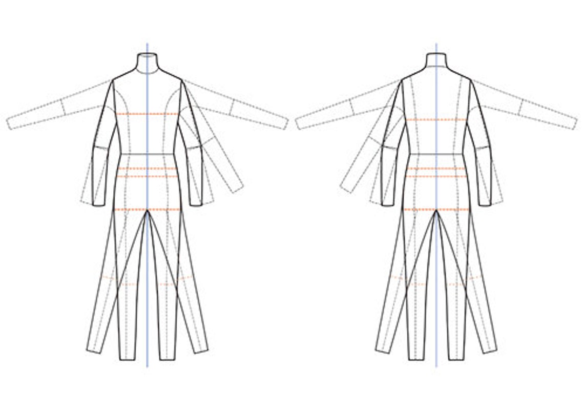 Fashion Flats Templates - Female (body) Technical Drawing Template ...