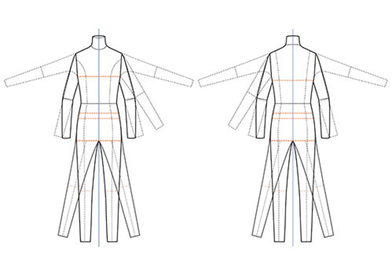 Fashion Flats Templates - Female Body, 8 Views (AI, PDF, JPG) - Etsy