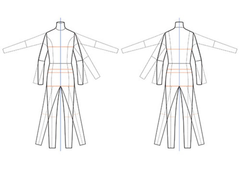 Fashion Flats Templates - Female Body, 8 Views (AI, PDF, JPG) - Etsy