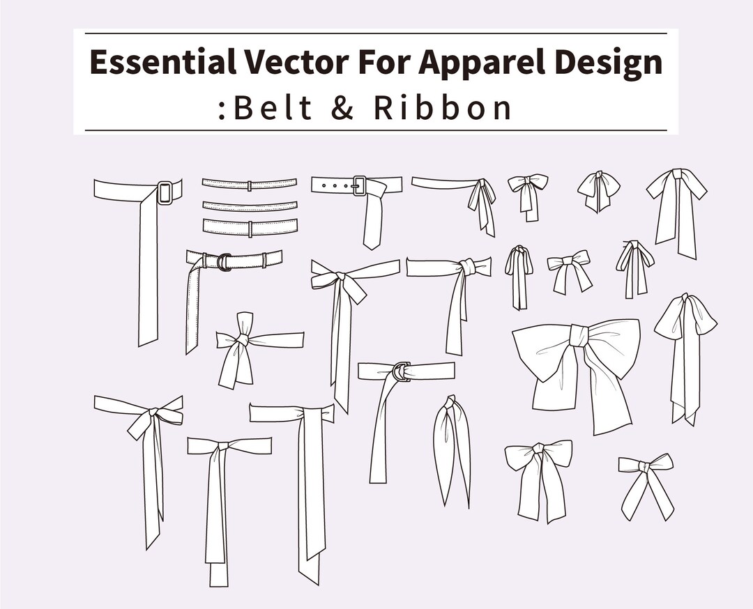 Fashion Template Essential Vector for Apparel Design-belt&ribbon - Etsy