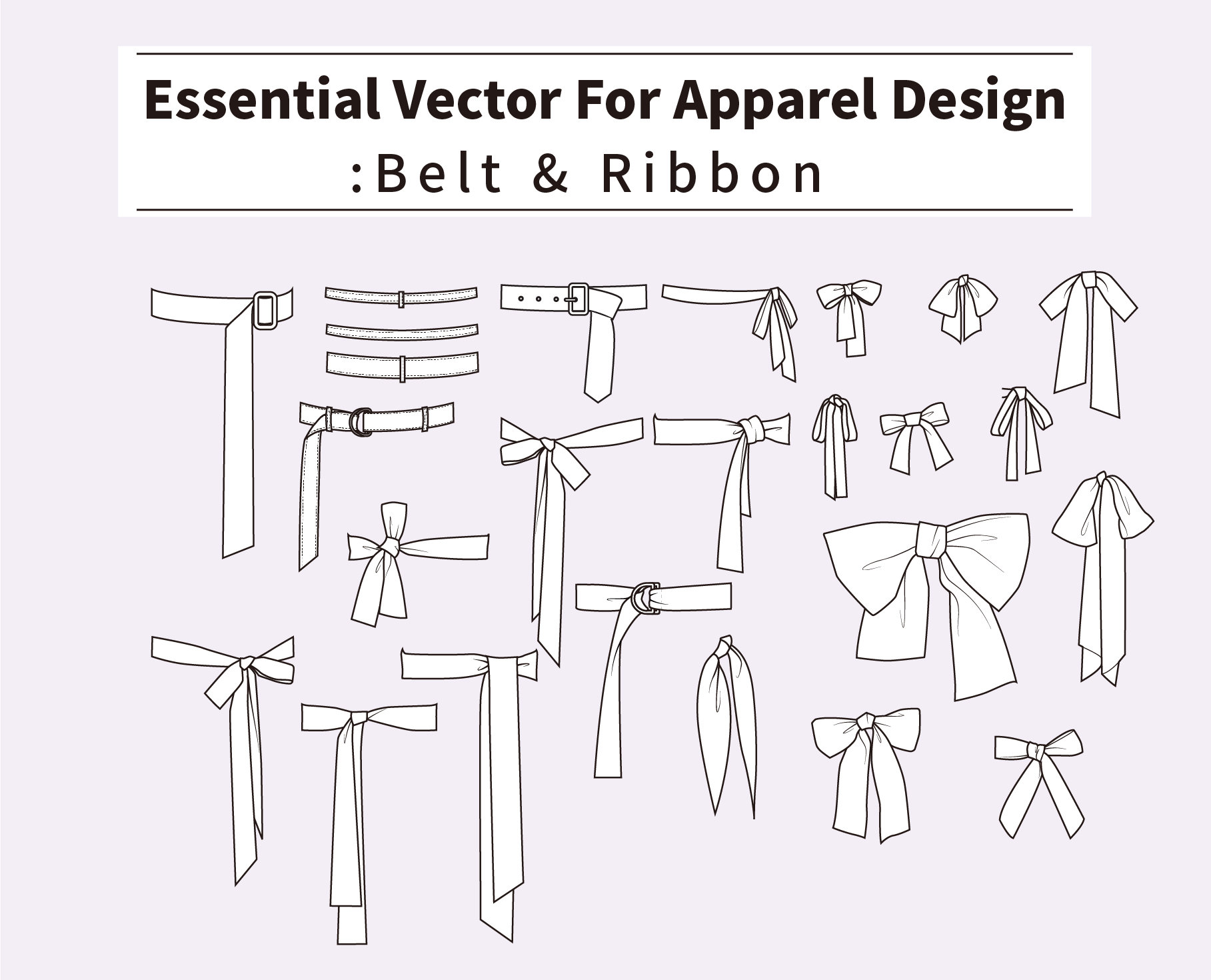 Fashion Template Essential Vector for Apparel Design-belt&ribbon - Etsy