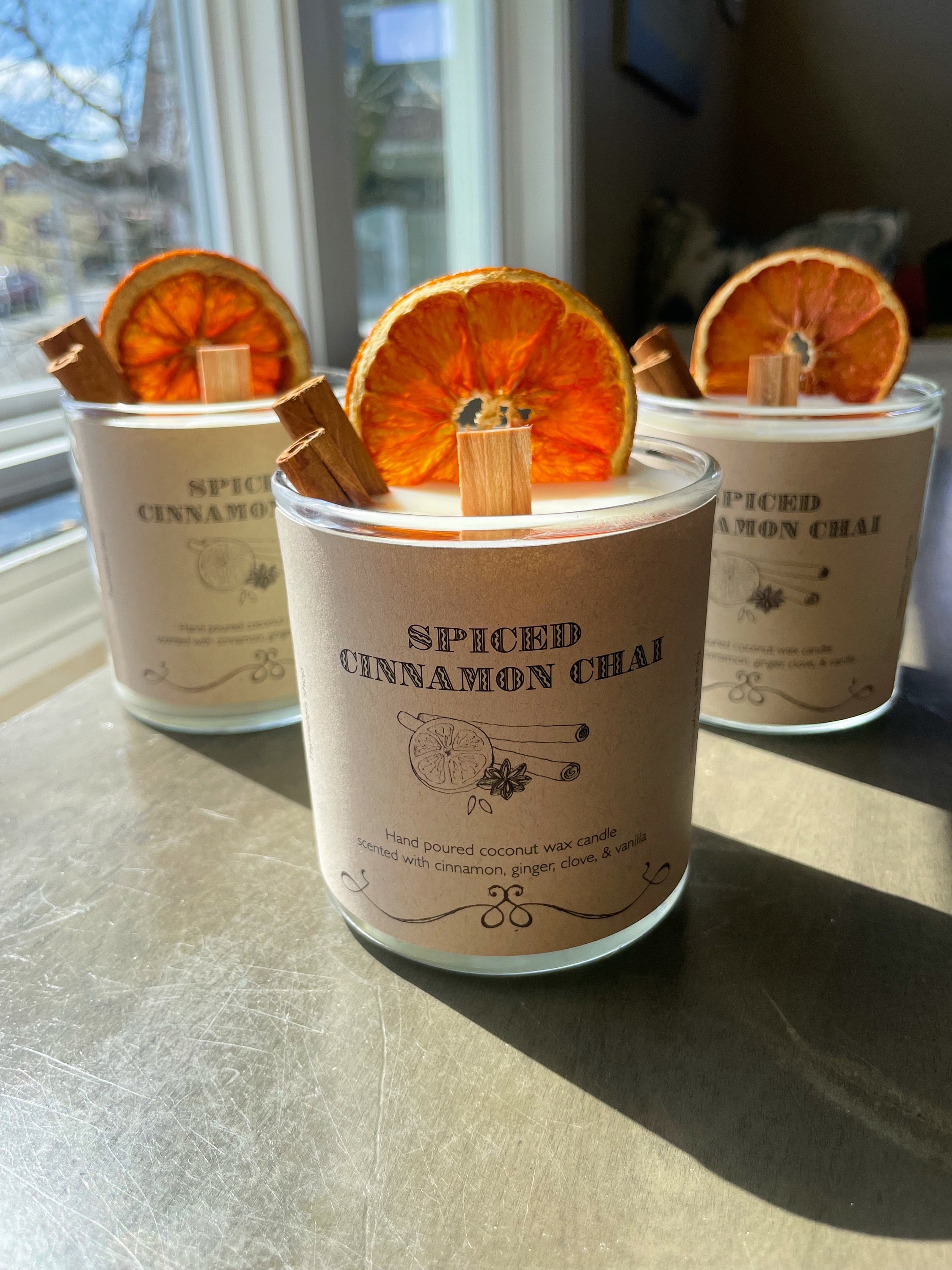 Cinnamon Chai Spice Candle, Homemade Coconut Wax Candle, Herbal ...