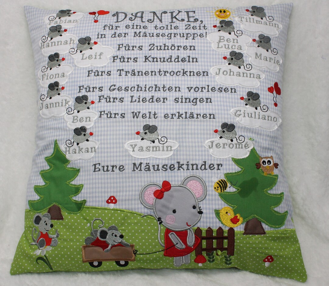 Pillow to Say Goodbye, Kindergarten, Day Mom, Mice 40x40 - Etsy