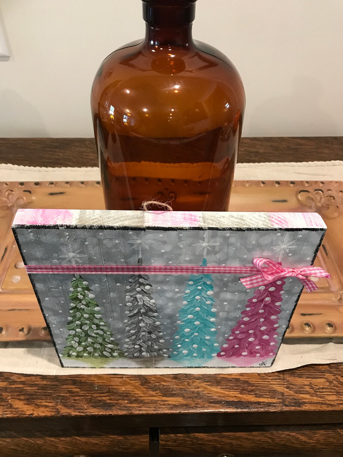 Winter Whimsical Trees Handpainted Art Christmas Tree Art - Etsy