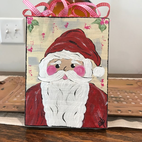 Wood Block Santa - Etsy